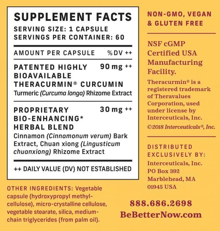 Natural Curcumin (Turmeric) Supplement - Theracurmin - Better Curcumin ...